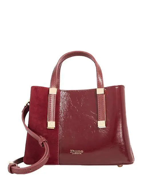 DUNE Mini Faux-leather Tote Bag - Burgundy/plain/ Syntheti