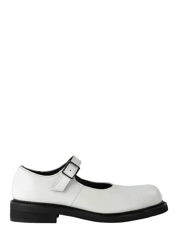 Comme Des Garçons Teiban Goodyear Buckle-strap Mary Jane Ballet Flats - White
