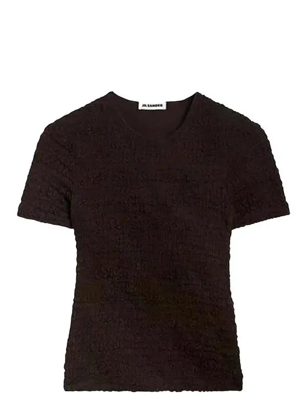 JIL SANDER Textured Short-sleeve Top - Brown
