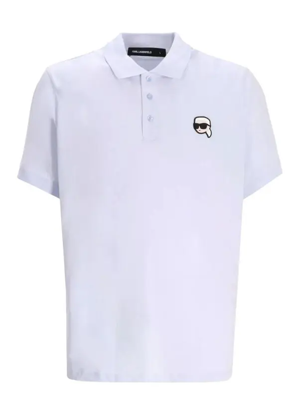 Karl Lagerfeld Ikon-appliqué Cotton Polo Shirt - Purple