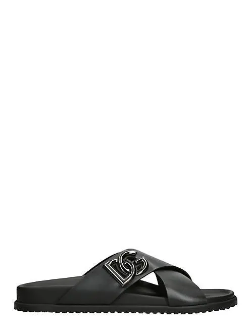 Dolce & Gabbana Costiera Leather Sandals - Black