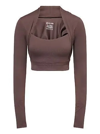 SISTERLY TRIBE Softsculpt Bolero Long-sleeve Top - Espresso