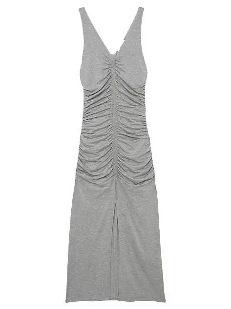 REISS Alessandra Ruched Stretch-jersey Maxi Dress - Grey