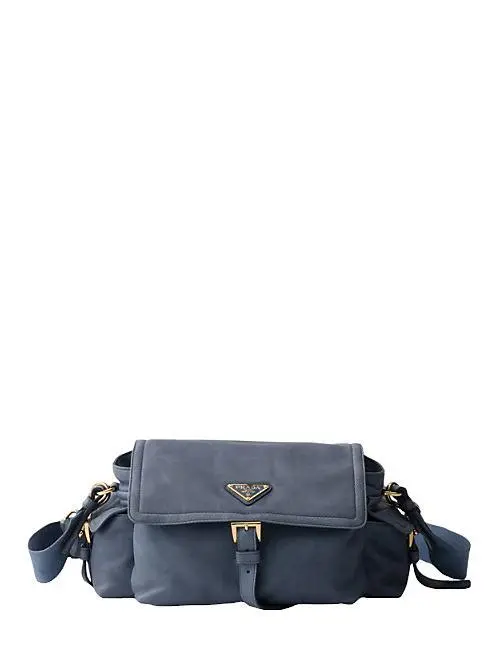 Prada Nappa Leather Shoulder Bag - Blue