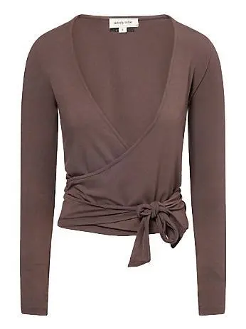 SISTERLY TRIBE Modal-jersey Wrap Top - Espresso