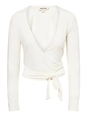 SISTERLY TRIBE Modal-jersey Wrap Top - Off White