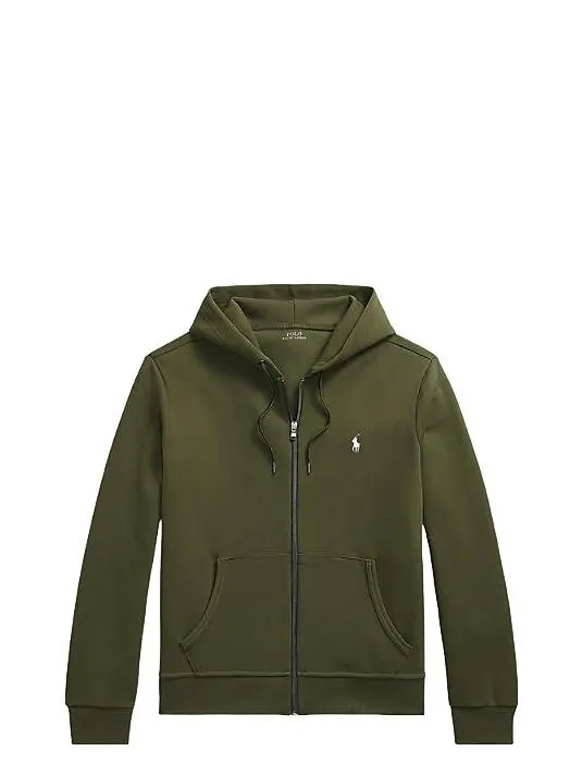 Ralph Lauren Polo-pony Embroidered Double-knit Cotton-blend Hoody - Green