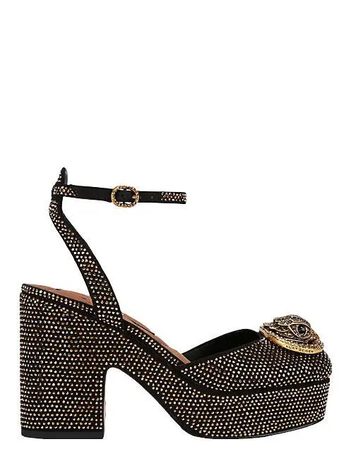 Kurt Geiger Chelsea Faux-suede Platform Heels - Gold Comb