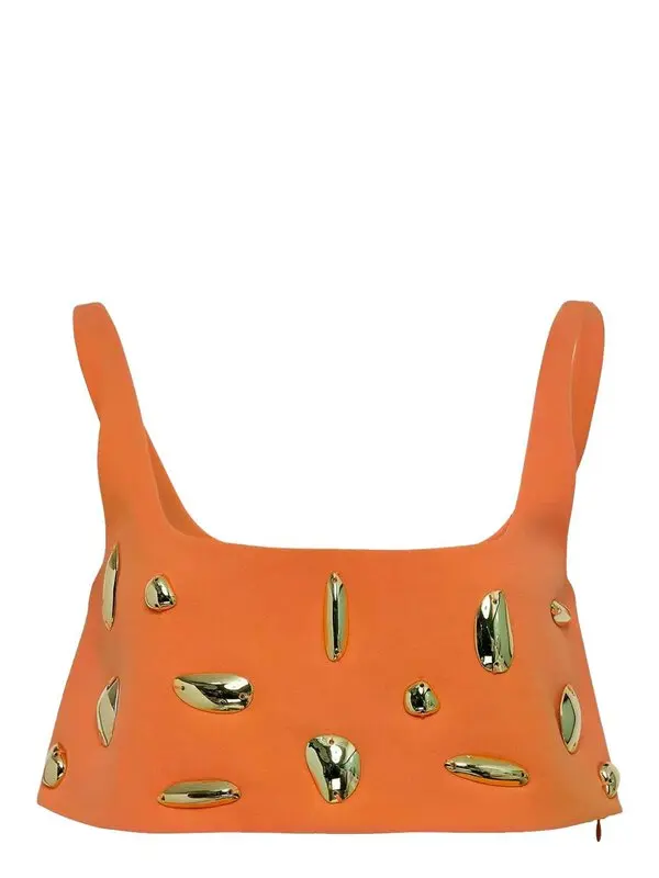 Alexis Embellished Tank Top - Orange