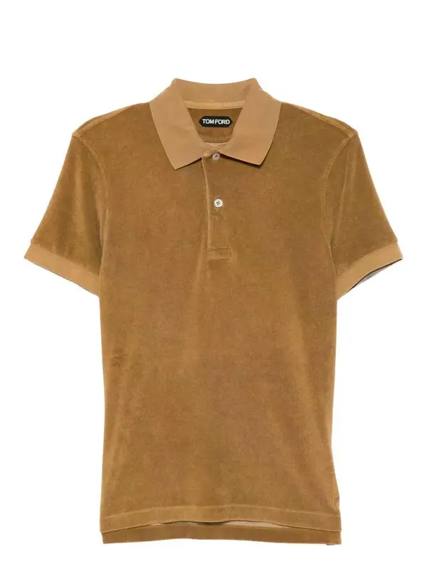 TOM FORD Cotton-blended Polo Shirt - Brown