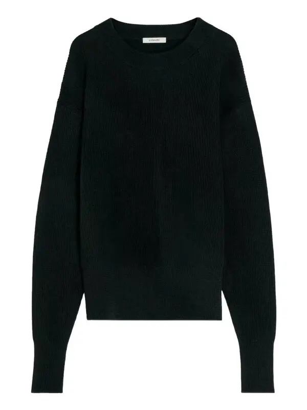 LEMAIRE Ribbed Wool Crewneck Sweatshirt - Black