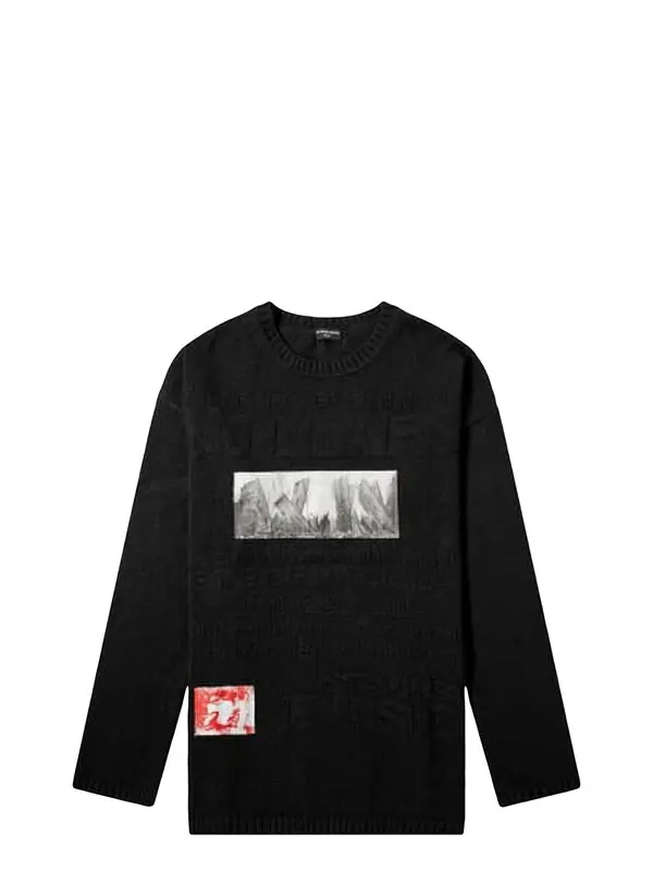 Raf Simons Redux Teenage Riot Appliqué Cotton Sweater - Black