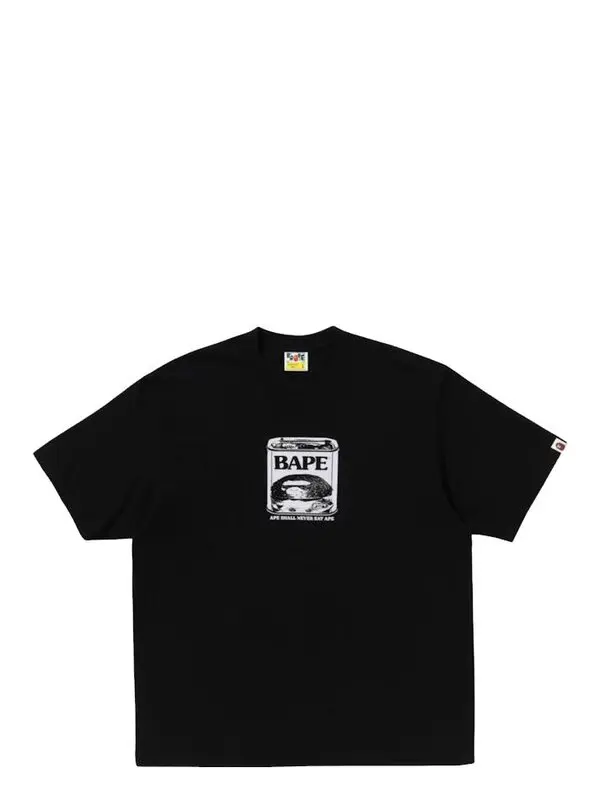 A BATHING APE Can Food Logo Relaxed Fit Tee Shirt - Black