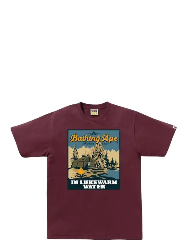A BATHING APE Base Camp Tee Shirt - Burgundy