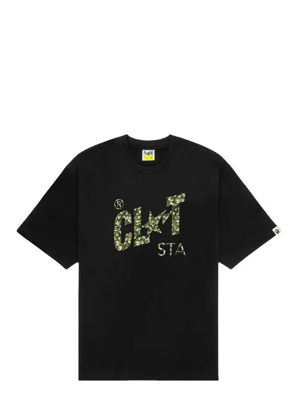 A BATHING APE X Clot Camo Clot Sta Logo Relaxed Fit T-shirt - Black