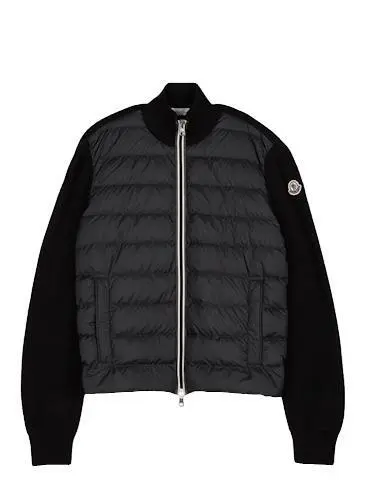 Moncler Padding Zip Up Cardigan - Black
