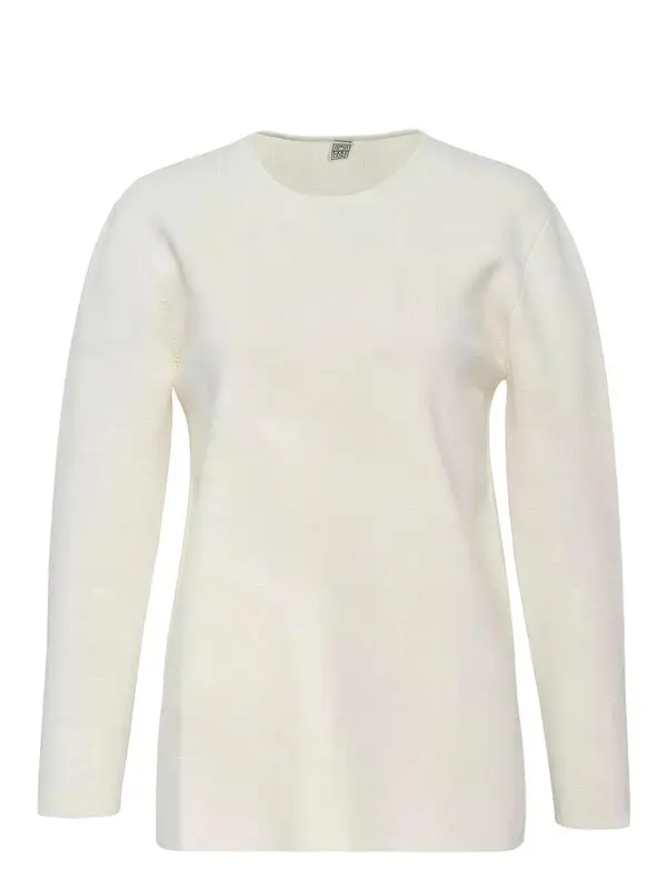 TOTEME Long-sleeve Crew-neck Sweater - White
