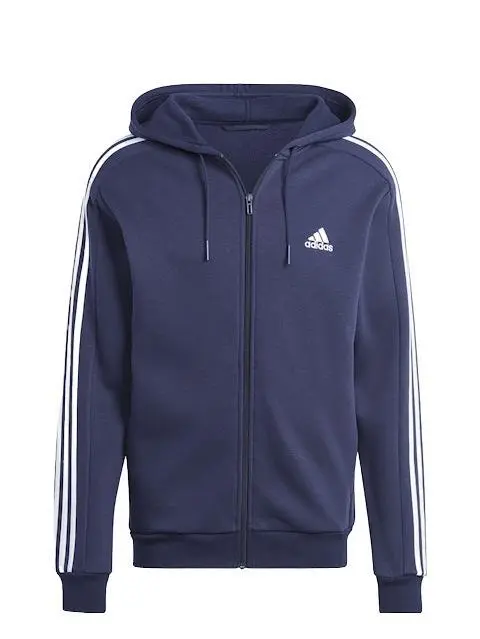 Adidas Essentials Fleece 3-stripes Full-zip Hoodie - Legend Ink