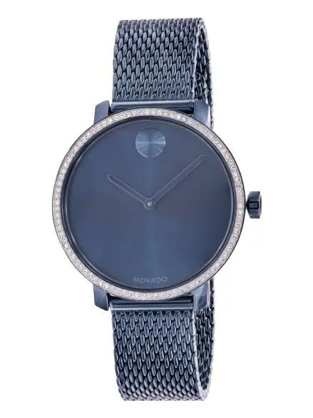 Movado Shimmer Blue Ionplated Mesh 3600780 - Stainless Steel