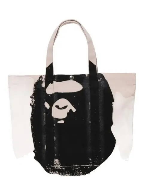 A BATHING APE Big Ape Head Tote Bag - Natural
