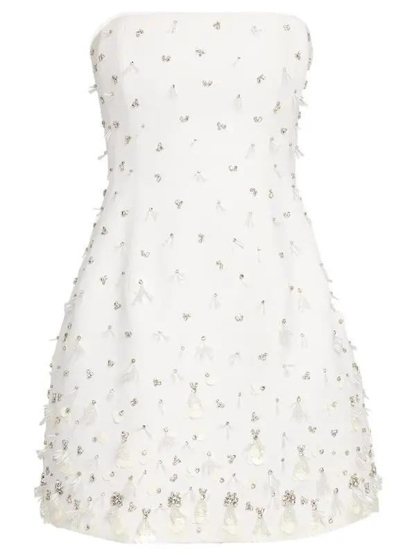 Simkhai Yasmin Embellished Strapless Mini Dress - Ivory