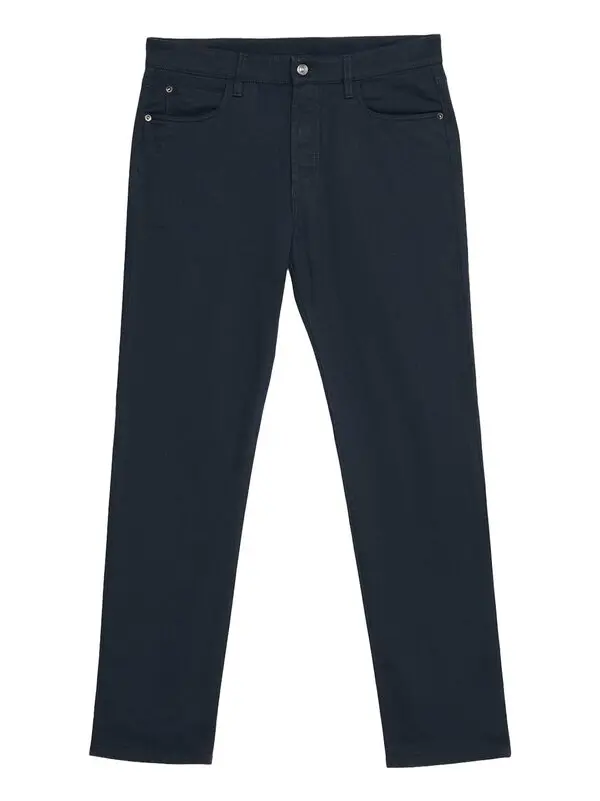 Loro Piana Quarona Slim Five-pocket Trousers - Navy/blue