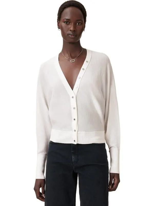 ALLSAINTS Honor V-neck Cardigan - Chalk White