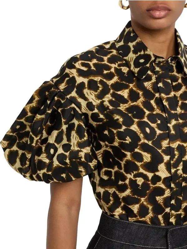 Dice Kayek Print Button-down Shirt - Leopard