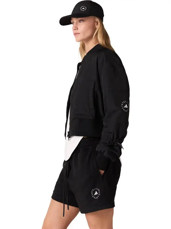Stella McCartney Sportswear Woven Cropped Bomber Jacket - Black