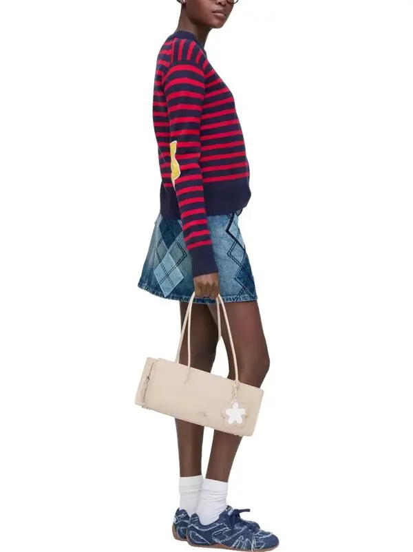 Marc Jacobs Striped Flower-embellished Sweater - Red