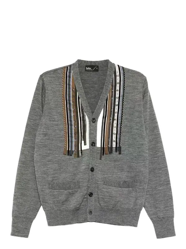 Kolor Striped Cardigan - Grey