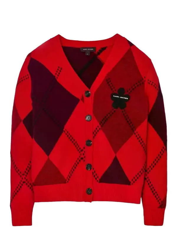 Marc Jacobs Argyle Daisy Cardigan - Red