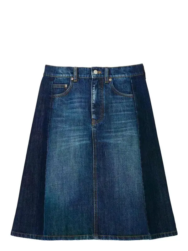 Marc Jacobs Two-tone Denim A-line Skirt - Blue
