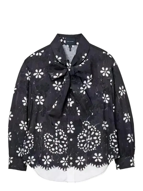 Marc Jacobs Eyelet-detail Bow Blouse - Black