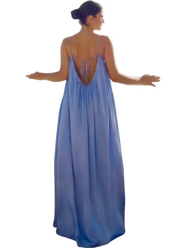 MandiBreeze Juliette Silk Maxi Dress - Blue