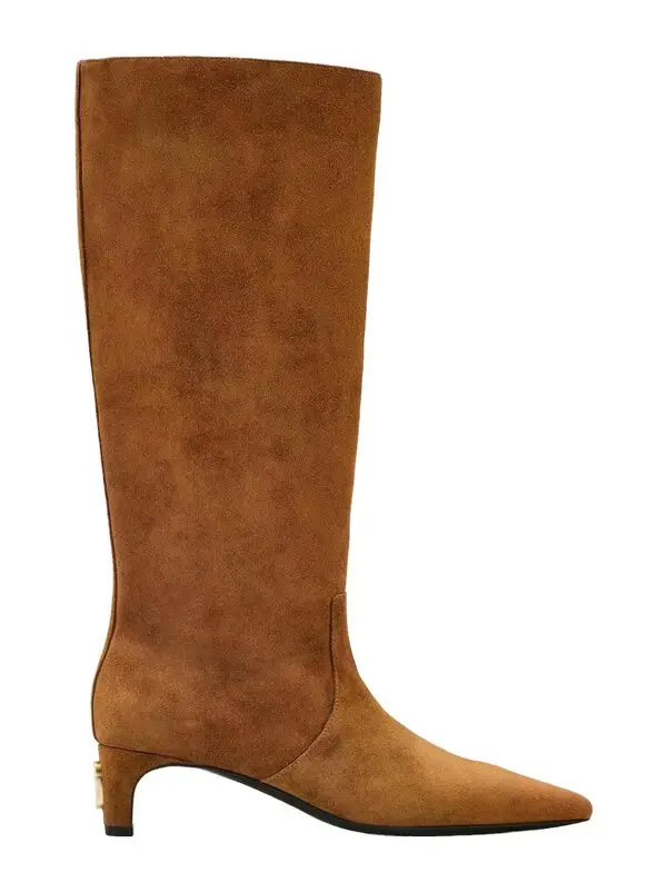 Marc Jacobs Suede Pointed-toe Knee High Boots - Brown