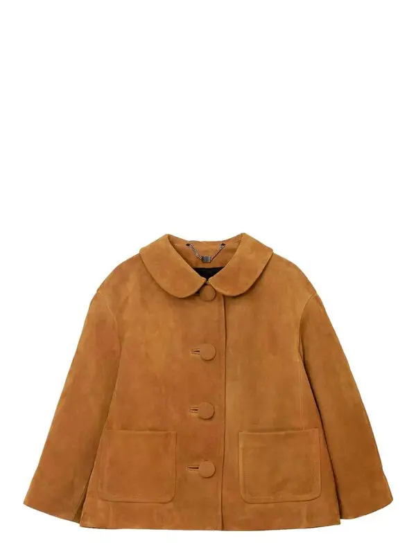 Marc Jacobs Suede Jacket With Peter Pan Collar - Brown