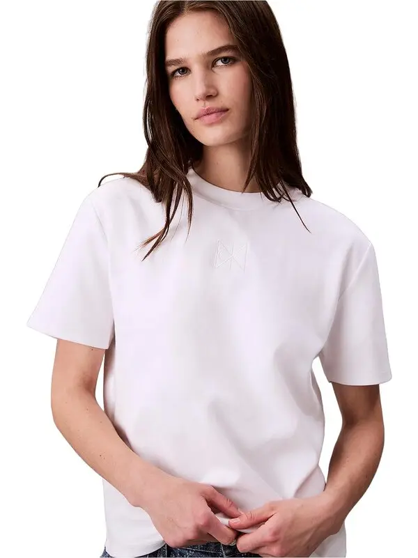 Calvin Klein Emblem Logo Graphic T-shirt - Brilliant White