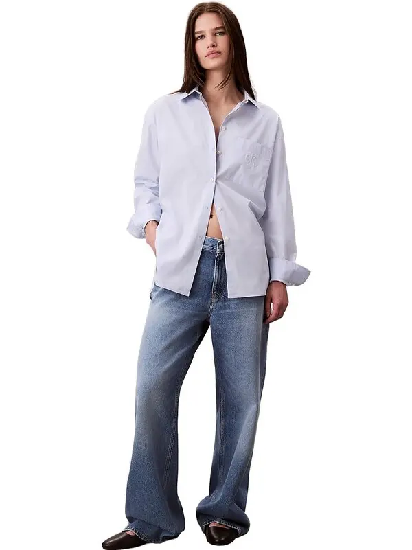 Calvin Klein Poplin Relaxed Button-down Shirt - Halogen Blue