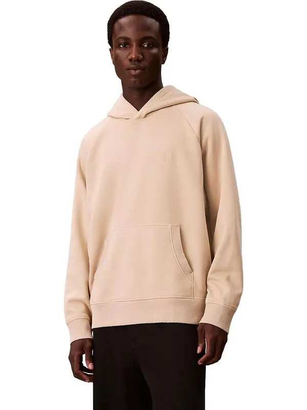 Calvin Klein Washed Fleece Relaxed Hoodie - White Pepper