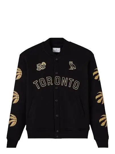 OVO X Vince Carter Fleece Varsity Jacket - Black/gold