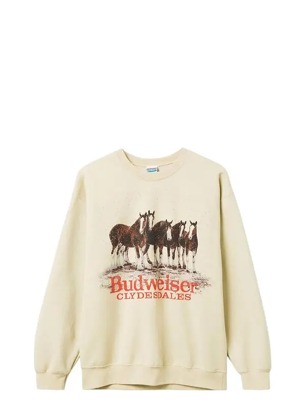 Junk Food Clothing Budweiser Clydesdales Herd Fleece Sweatshirt - Sand