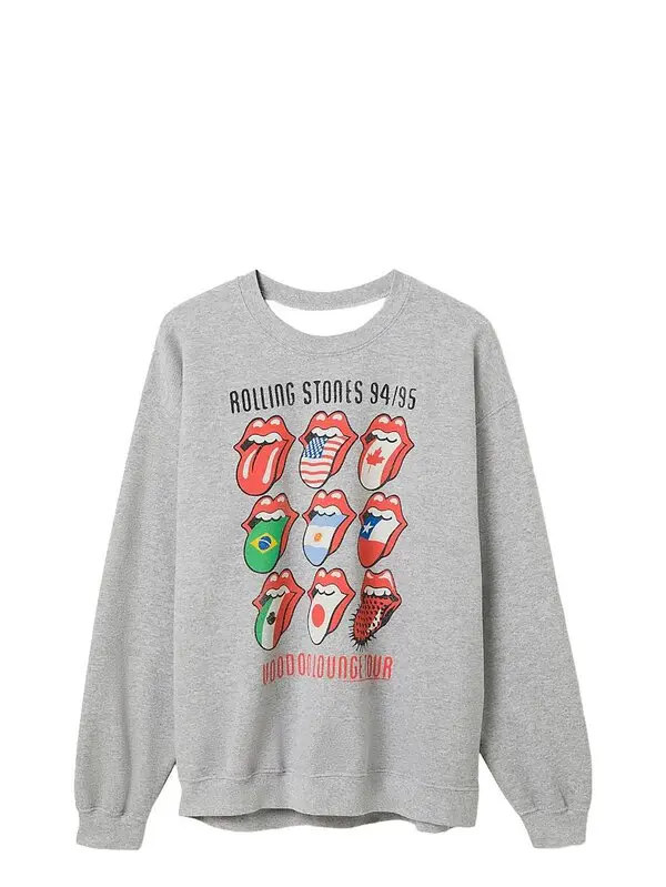 Junk Food Clothing Rolling Stones Voodoo Lounge Tour Flea Market Fleece Sweatshirt - Heather Grey