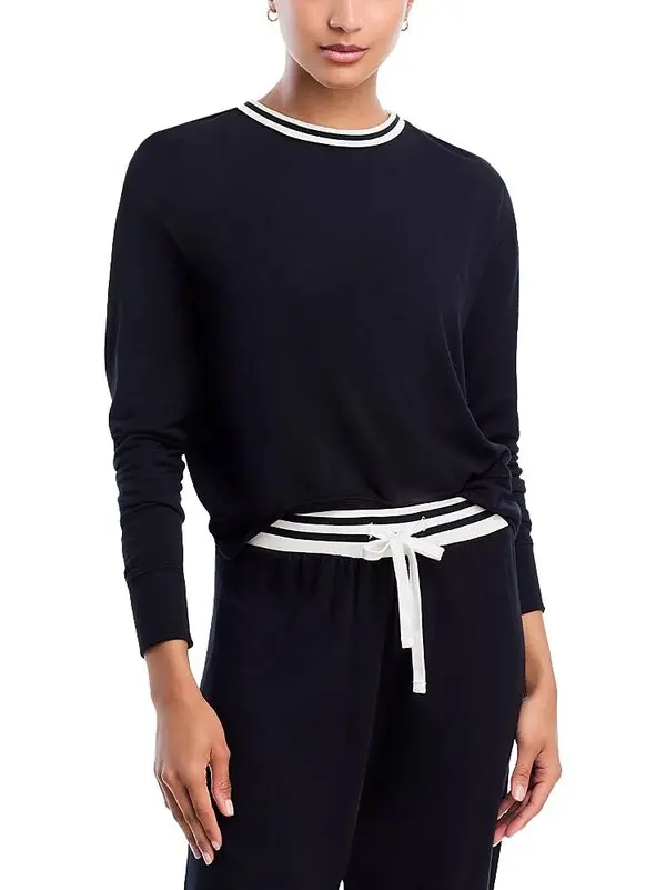 Splits59 Sonja Fleece Sweatshirt With Stripe - Black