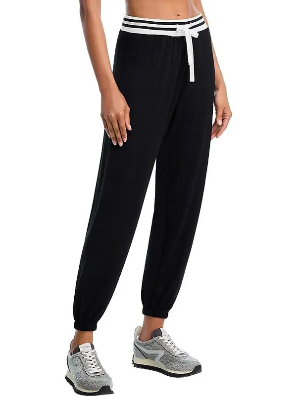 Splits59 Andie Oversized Fleece Sweatpant With Stripe - Black