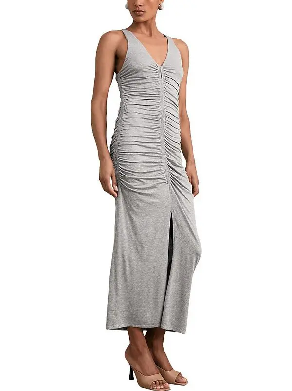 REISS Alessandra Ruched Jersey Dress - Grey
