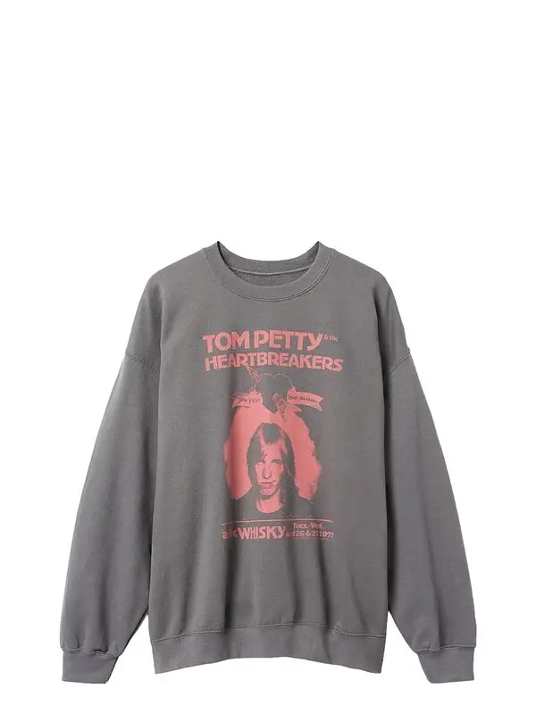 Junk Food Clothing Tom Petty At The Whiskey Flea Market Crew Sweatshirt - Grey