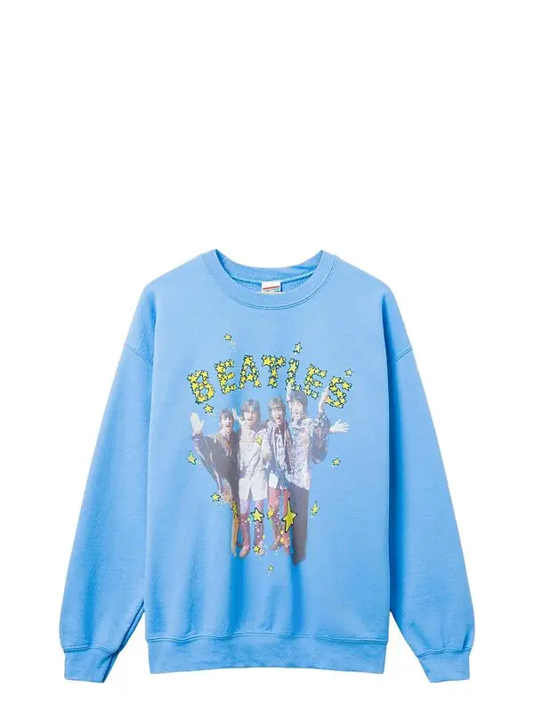 Junk Food Clothing The Beatles Magical Mystery Tour Fleece Sweatshirt - Carolina Blue