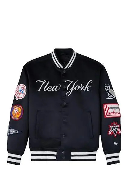 OVO X New Era Mlb New York Yankees Varsity Jacket - Navy Blue