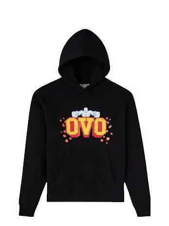 OVO X Ufc Flame Logo Hoodie - Black